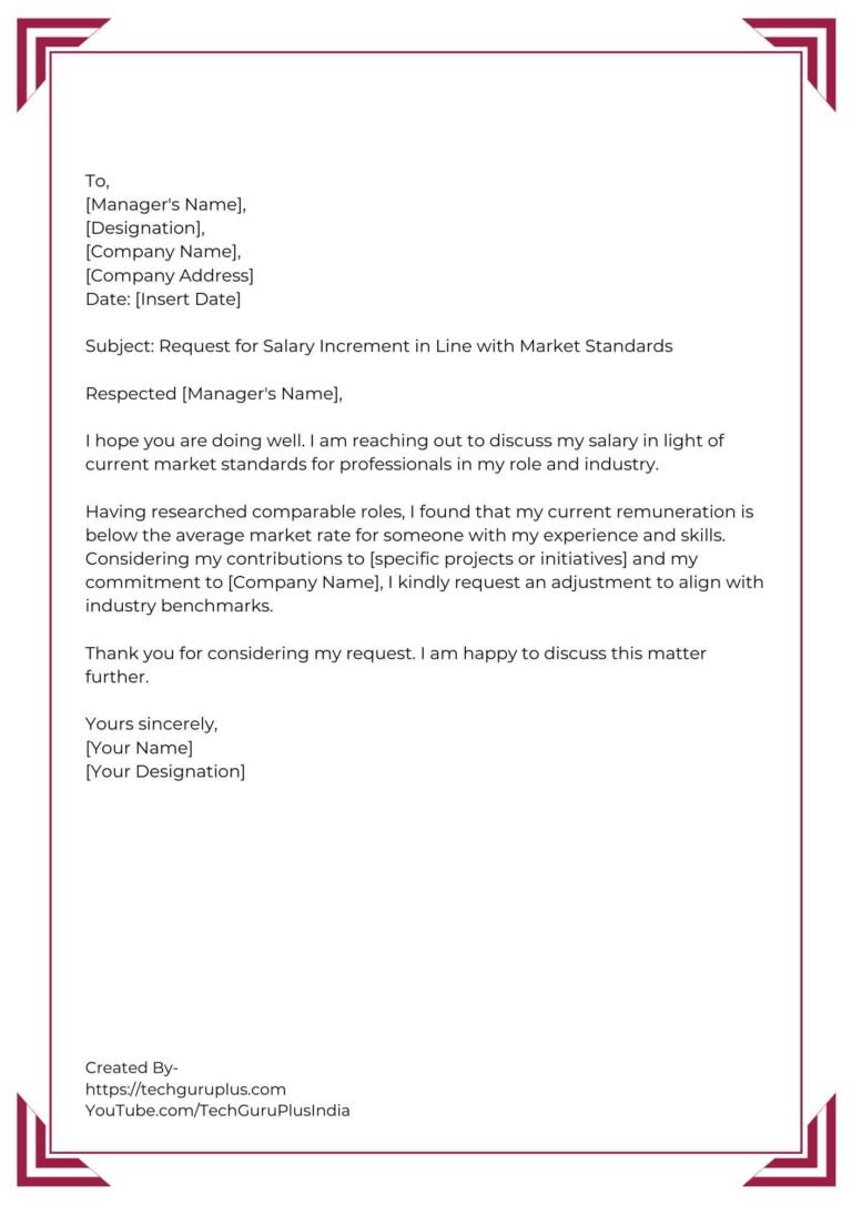 Application for Salary Increment Request [5 Format]