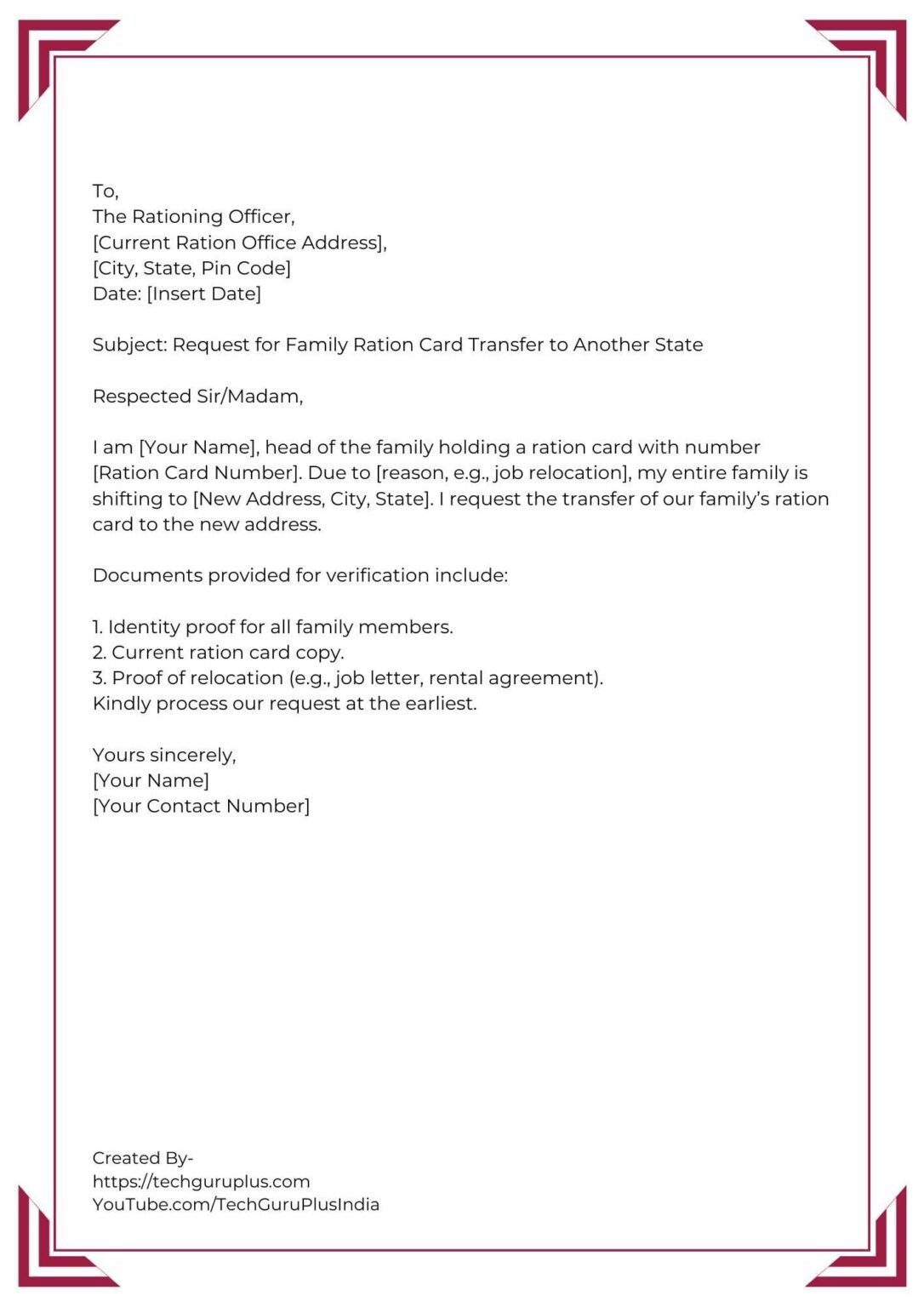 Application for Requesting Bank Statement for Visa Processing [5 Format]