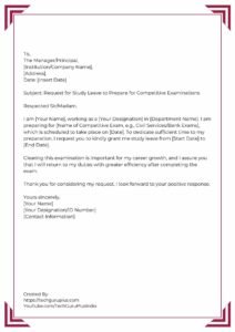 Application for Requesting a Study Leave of School/College [5 Format]