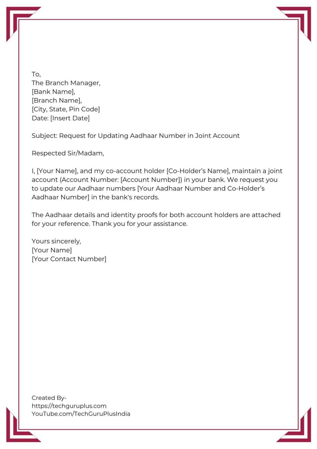 Application for Issuance of Duplicate Bank Passbook from any Bank [5 ...