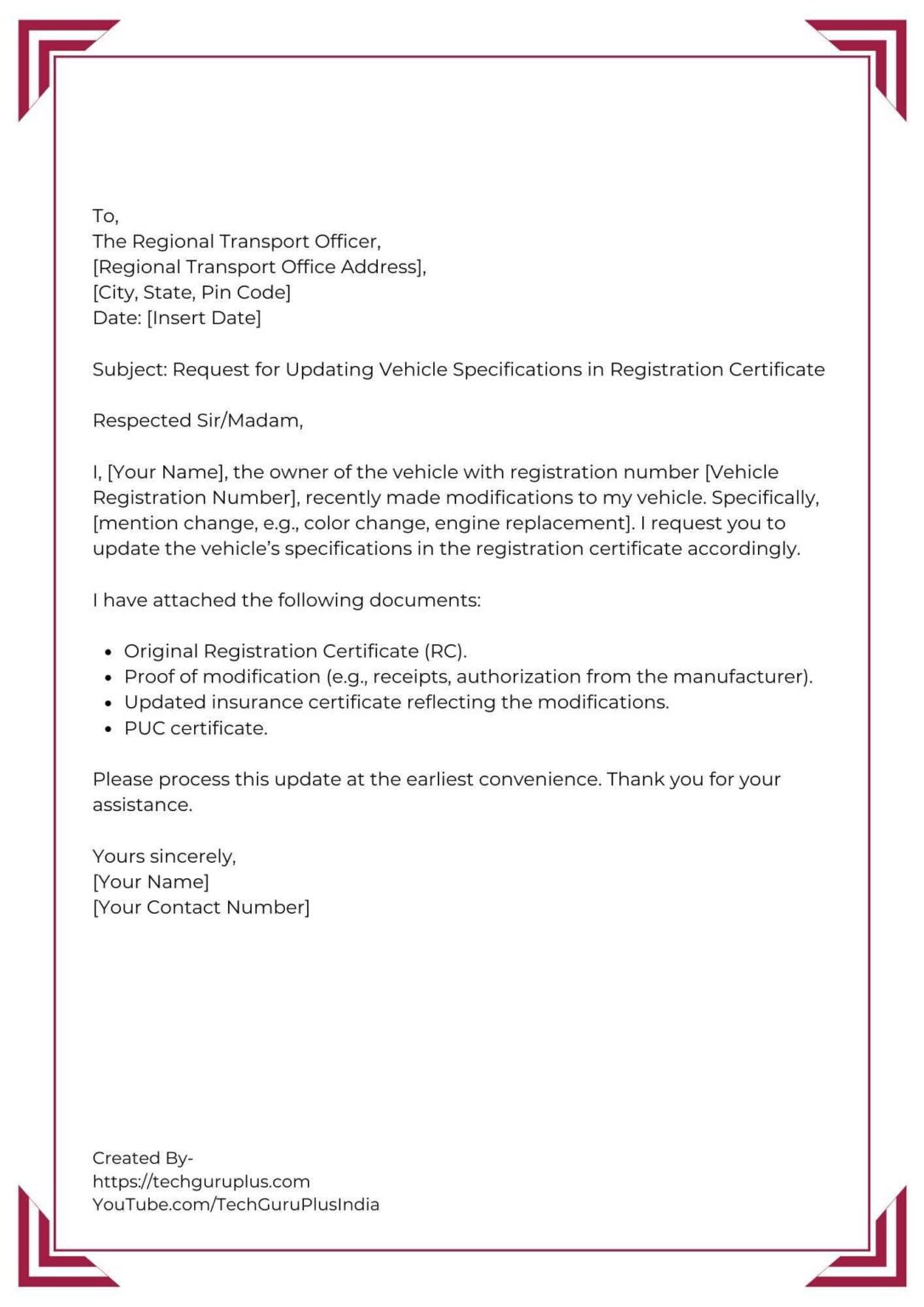 Application for Property Mutation [5 Format]