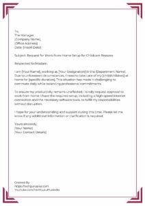 Application for Approval of Work-From-Home Setup [5 Format]