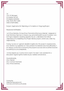 Application for Rejoining After Resignation [5 Format]