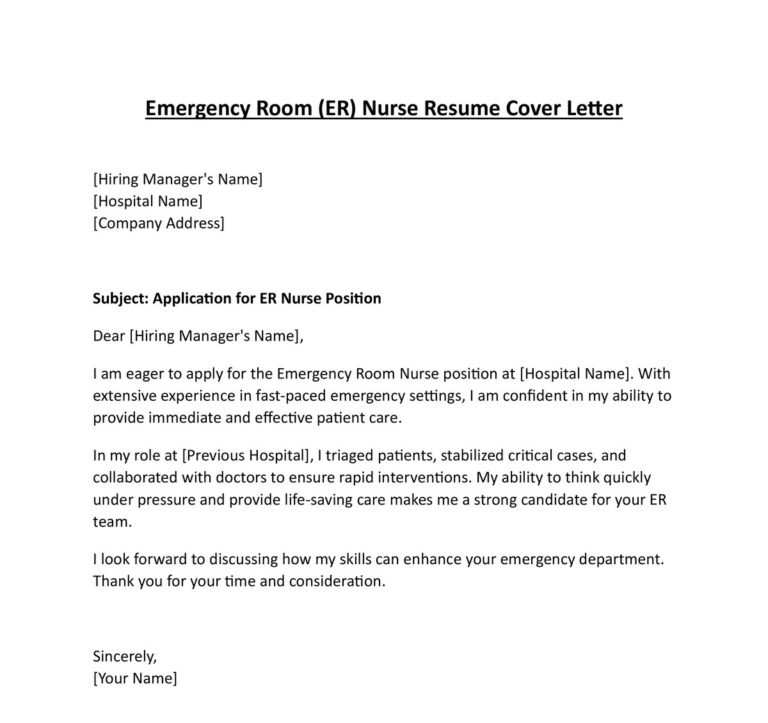 Nurse Job Resume Cover Letter (5 Templates) Download in Word (.docx)