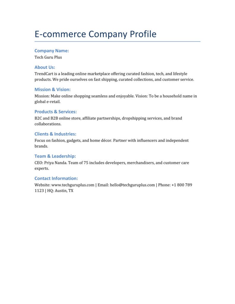 10 Company Profile Templates Download in Word (.docx)