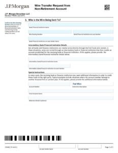 J.P Morgan - Non-Retirement Account Wire Transfer Application Form in ...