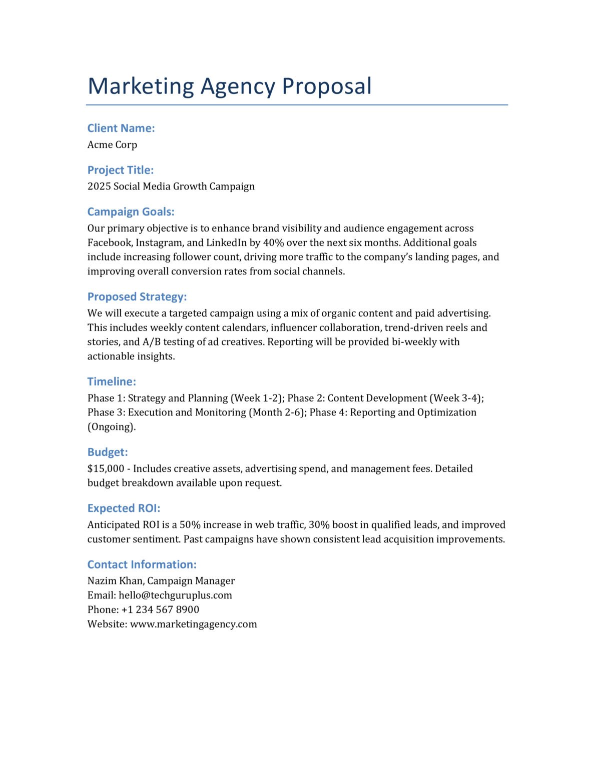 10 Business Proposal Templates Download in Word (.docx)