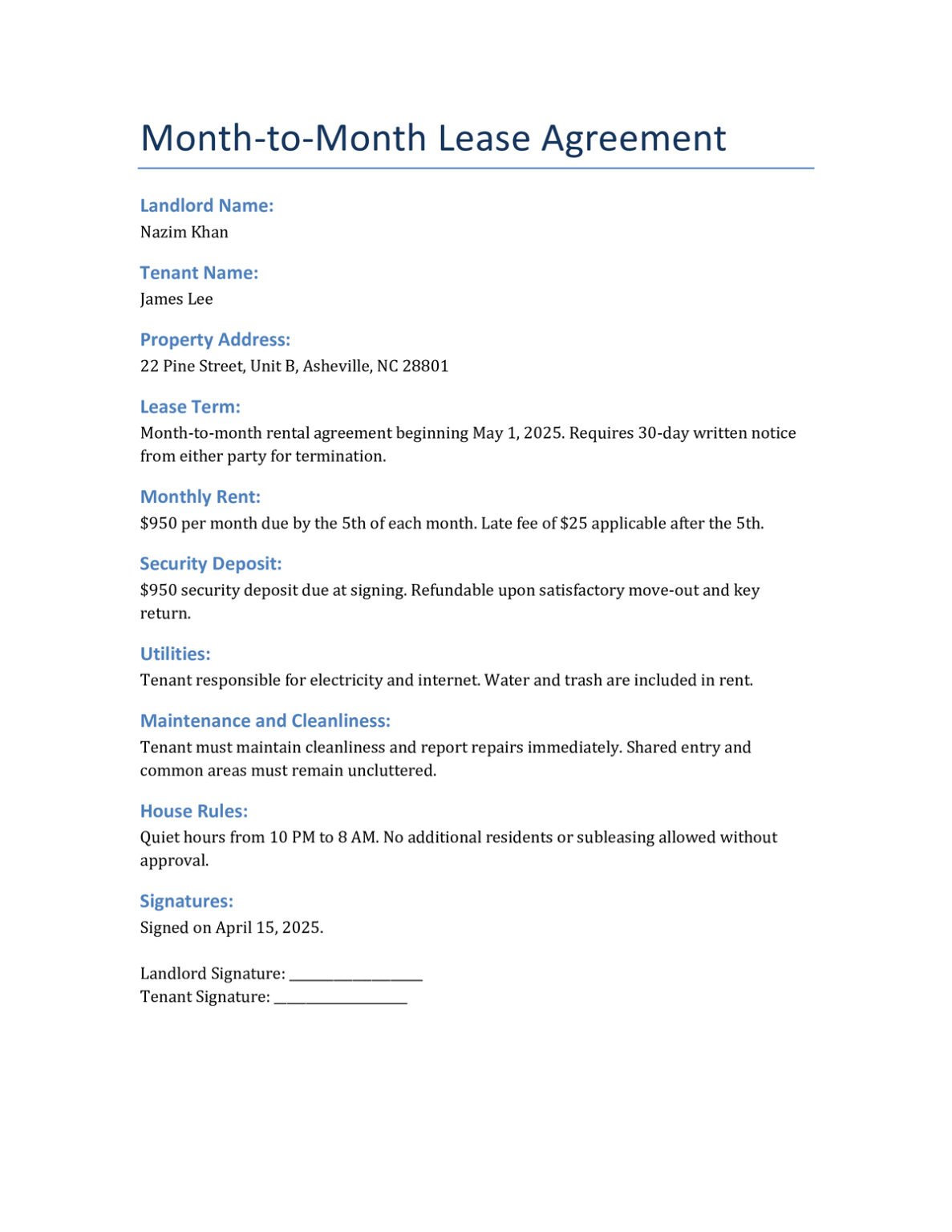 10 Lease Agreement Templates Download in Word (.docx)