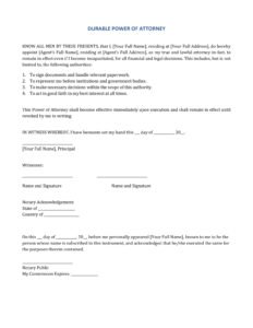 10 Power of Attorney Templates Download in Word (.docx)