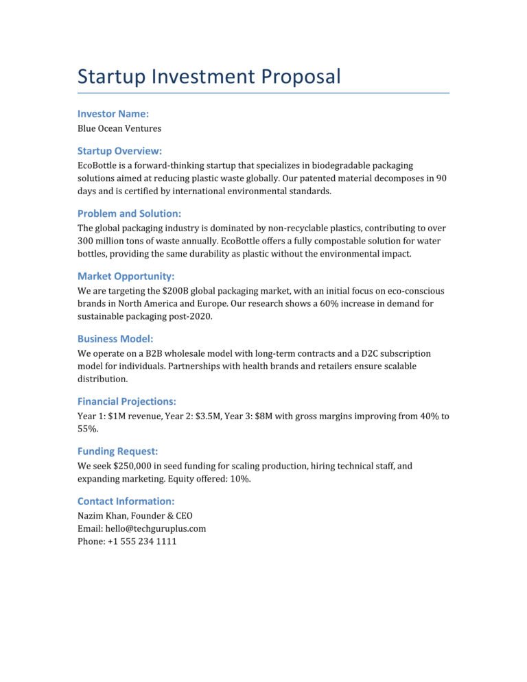 10 Business Proposal Templates Download in Word (.docx)