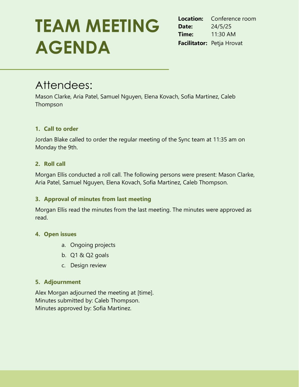Business Meeting Agenda Templates Download in Word (.docx)