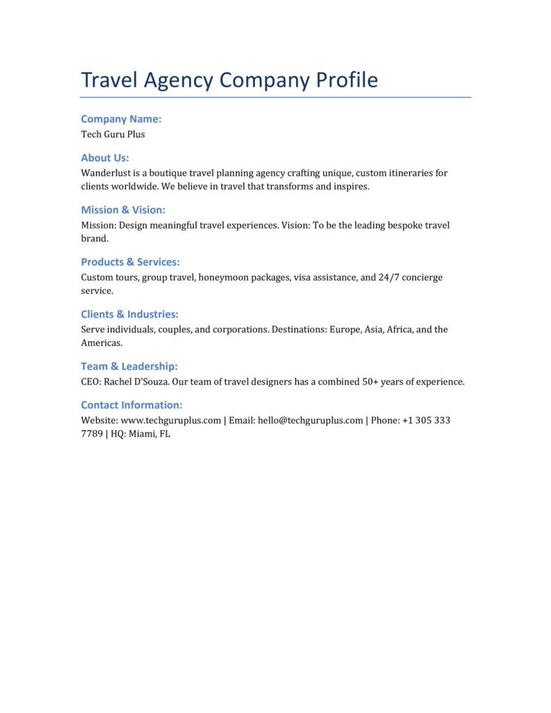 10 Company Profile Templates Download in Word (.docx)