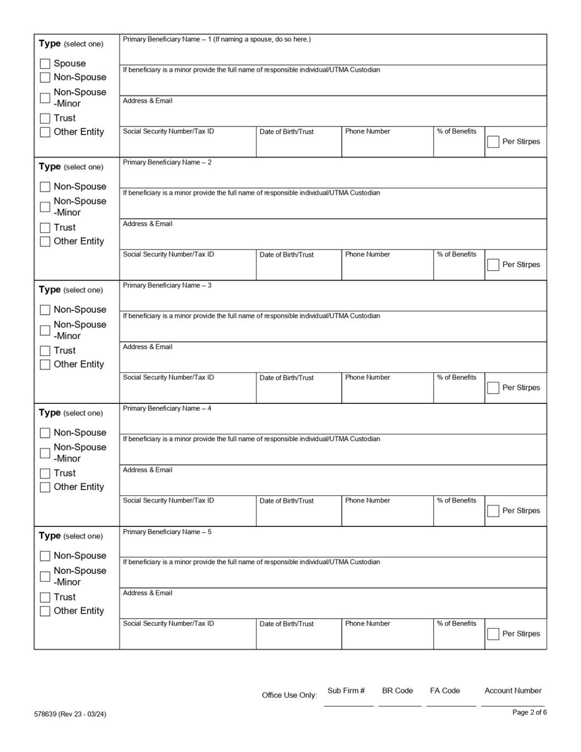 Wells Fargo - Transfer on Death Application Form in PDF Download