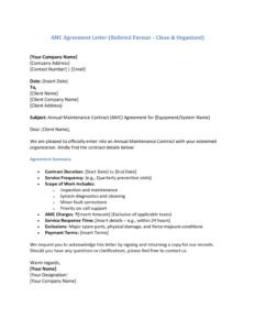 AMC Letter Format for agreement (5 Templates) Download in Word (.docx)