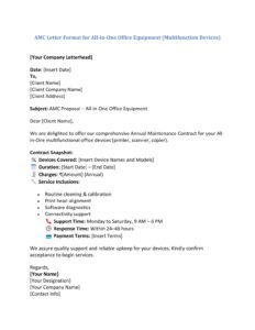 AMC Letter Format for Office Equipment (5 Templates) Download in Word ...