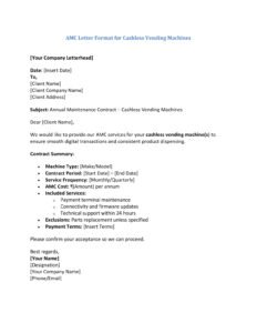 AMC Letter Format for Vending Machine (5 Templates) Download in Word ...