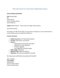 AMC Letter Format for Printer & Photocopier (5 Templates) Download in ...