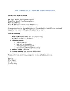 AMC Letter Format for Software Services (5 Templates) Download in Word ...