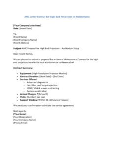 AMC Letter Format for Projector (5 Templates) Download in Word (.docx)
