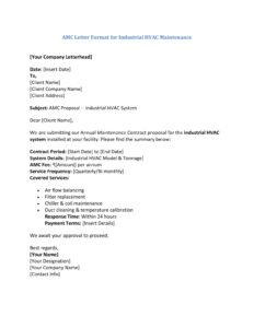 AMC Letter Format for HVAC System (5 Templates) Download in Word (.docx)