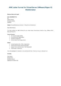 AMC Letter Format for Server Maintenance (5 Templates) in Word (.docx)