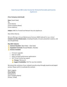 AMC Letter Format for Network Equipment (5 Templates) Download in Word ...