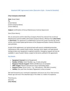 AMC Letter Format for agreement (5 Templates) Download in Word (.docx)