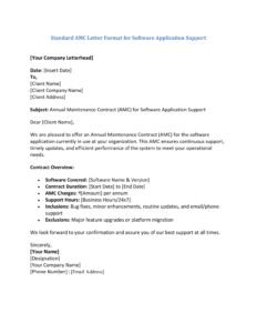 AMC Letter Format for Software Services (5 Templates) Download in Word ...