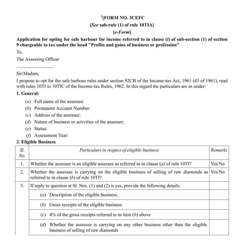 Income Tax Form No. 3CEAD Download Report by a parent entity or an ...