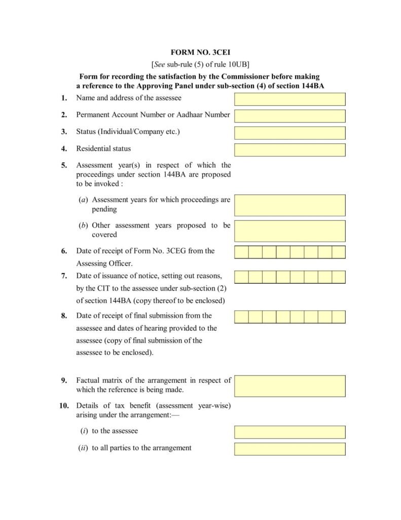 Income Tax Form No. 3CEI Download Form for recording the satisfaction ...