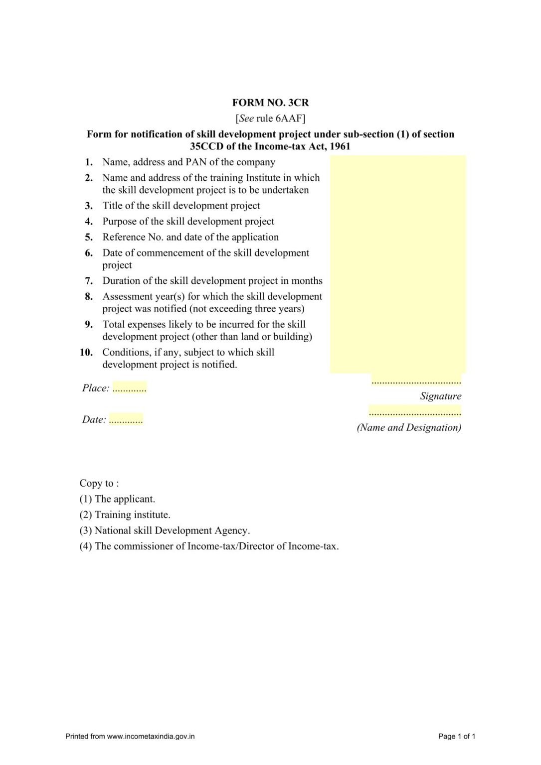 Income Tax Form No. 10AD Download Order for registration or approval or ...
