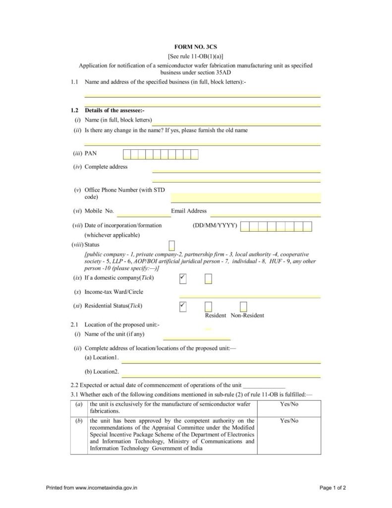 Income Tax Form No.26A Download Form for furnishing accountant certificate