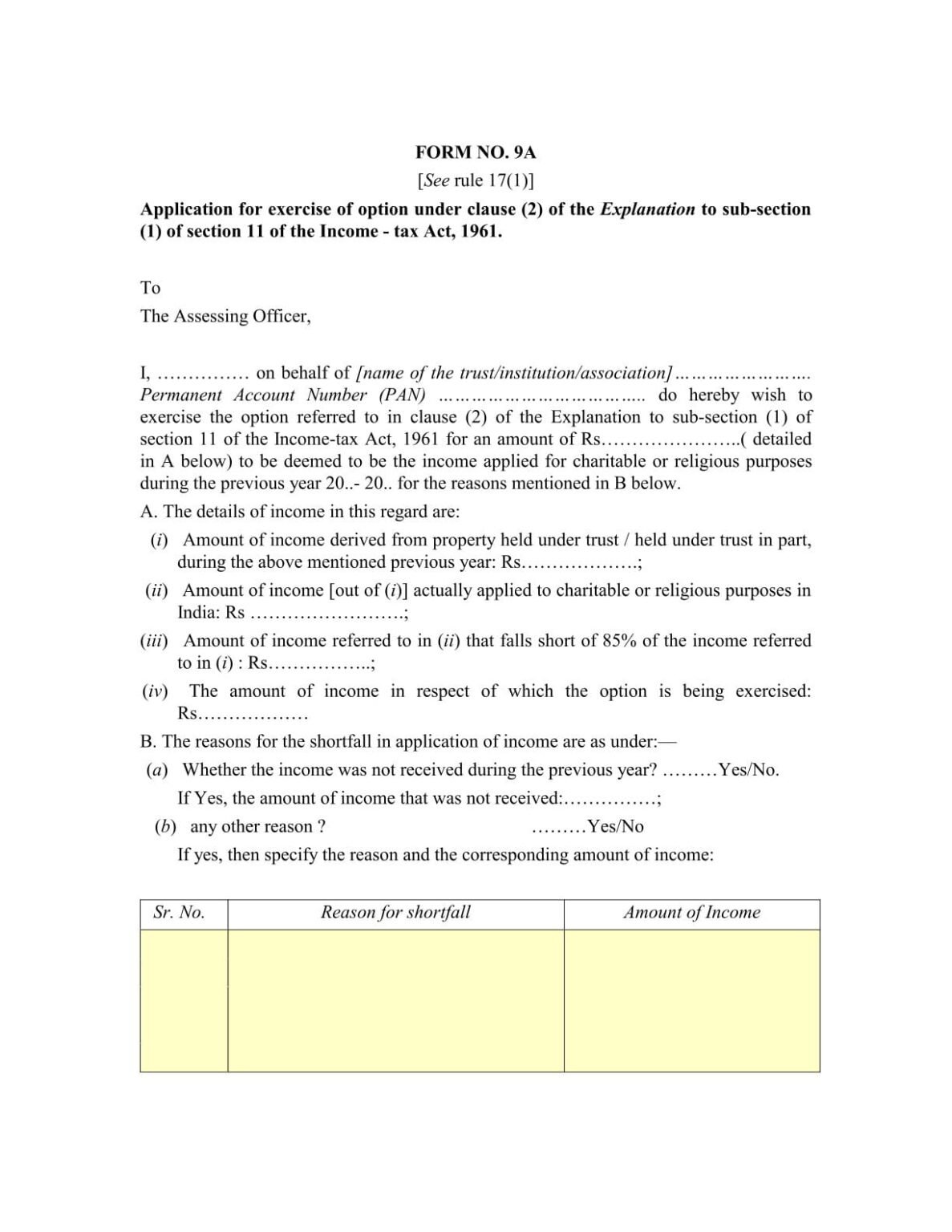 Income Tax Form No.36 Download Form of appeal to the Appellate Tribunal