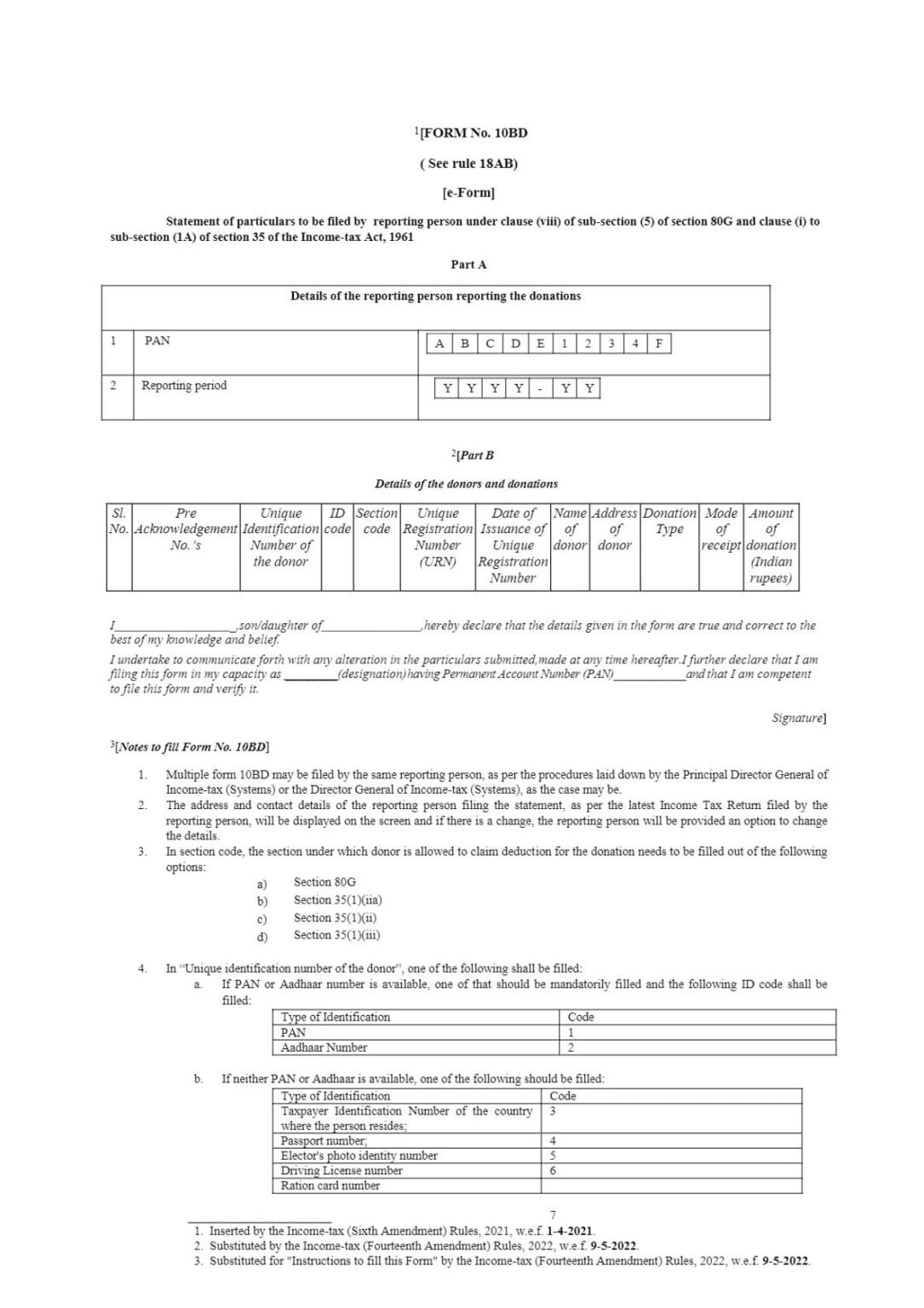 Income Tax Form No.10BD Download Statement of particulars to be filed ...