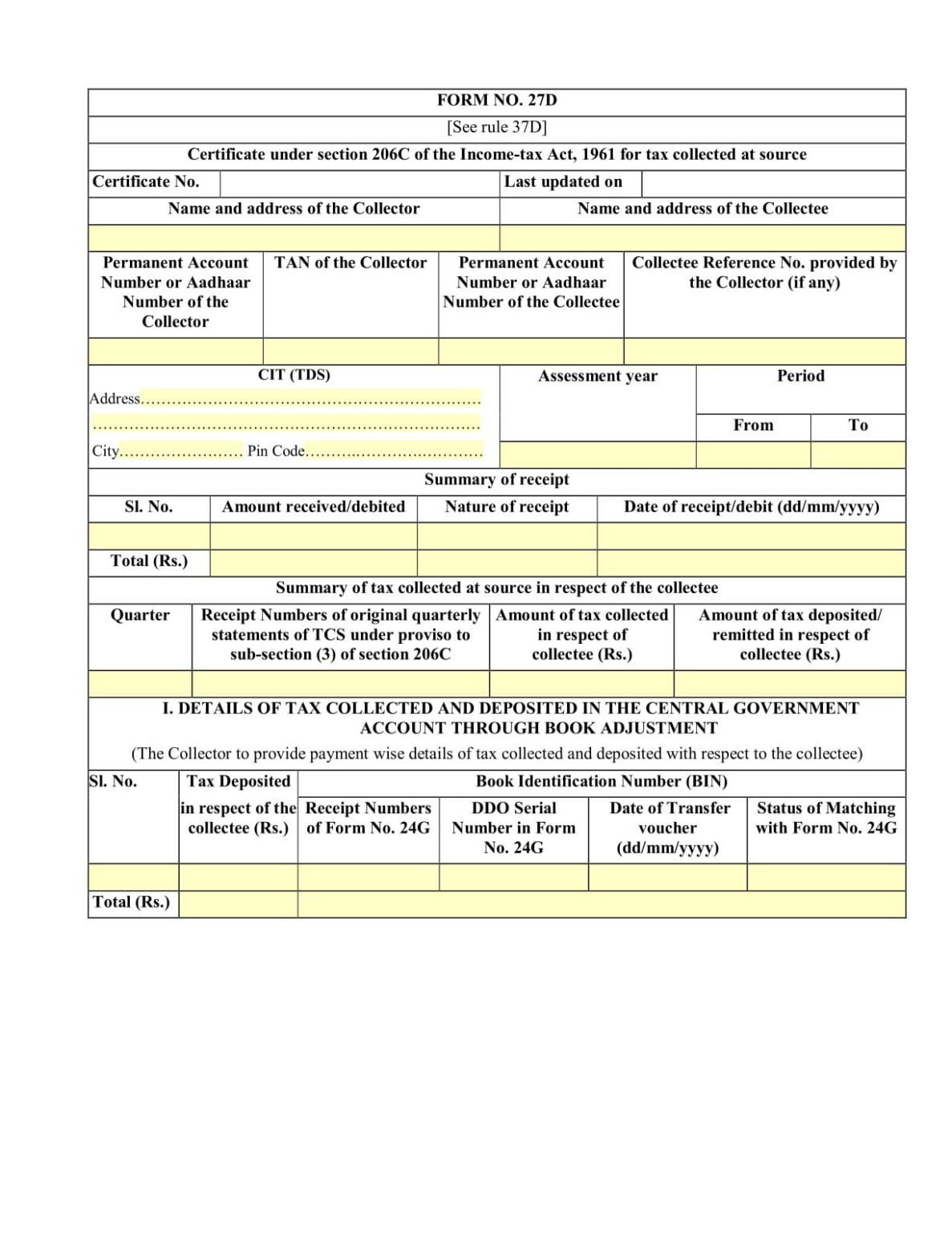 Income Tax Form No.12B Download Form for furnishing details of income ...