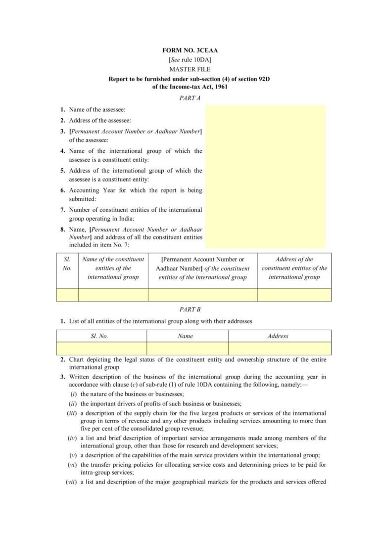 Income Tax Form No.3CEA Download Report of an accountant to be ...