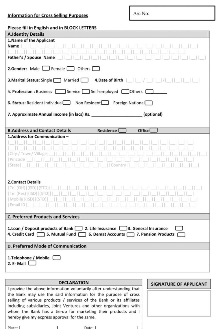 SBI BANK Form 15H-TDS - PDF Download