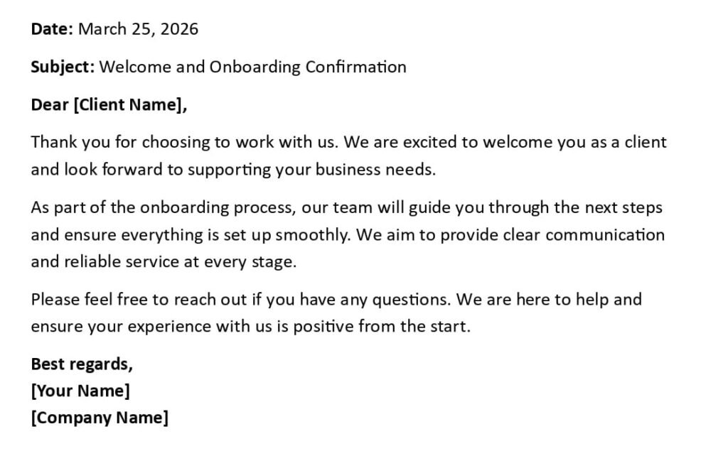 Client Onboarding Welcome Letter (USA Business + 5 Templates)