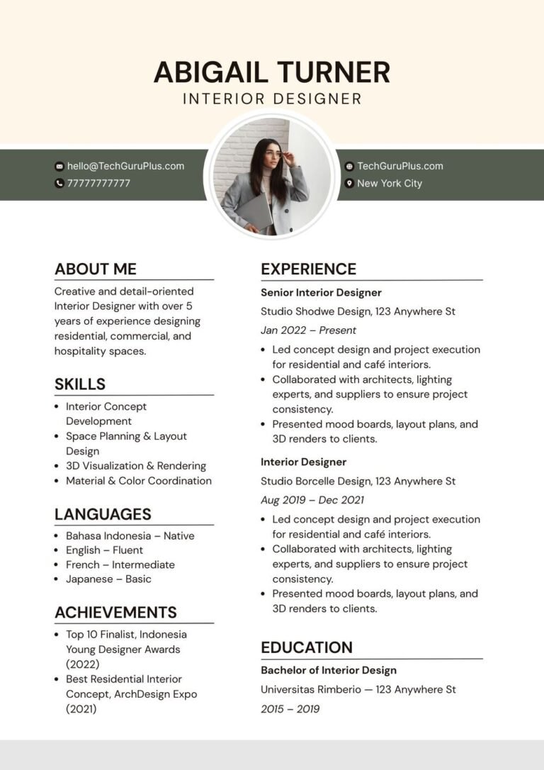 Resume/CV Template for System Administrators and IT Professionals Word